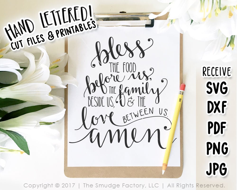 Bless the Food SVG Cut File Bible Verse SVG Dinner Prayer | Etsy