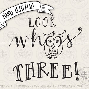 Look Whoo's Three Printable File, Baby Birthday Decor, Baby Party ...
