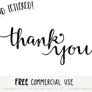Thank You SVG Cut File, Thanks, Silhouette Cricut Cutting File, Hand ...