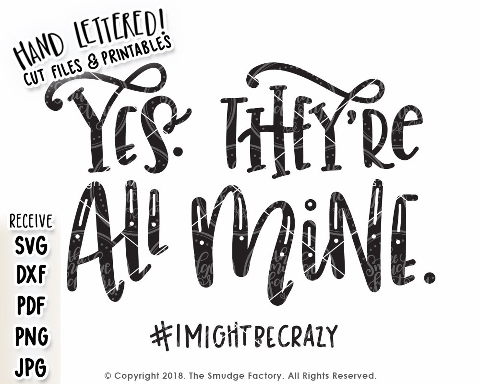 They're All Mine SVG File Mom & Baby Cutting File Hand - Etsy
