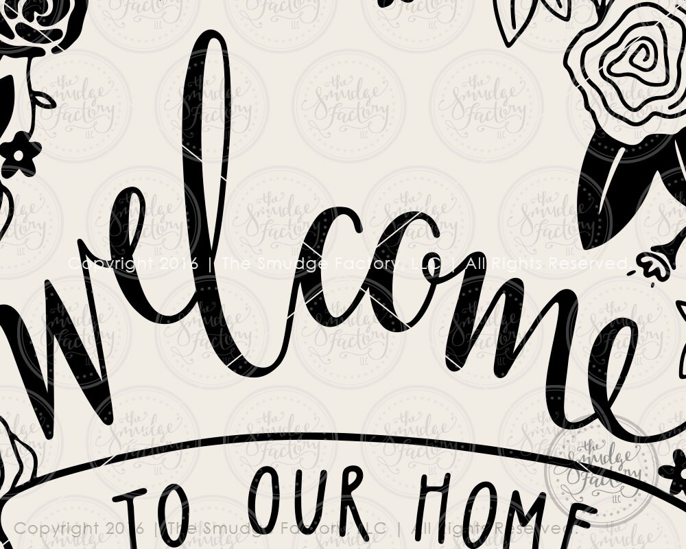 Welcome SVG Cut File Welcome to Our Home Wreath Clip Art Hand | Etsy