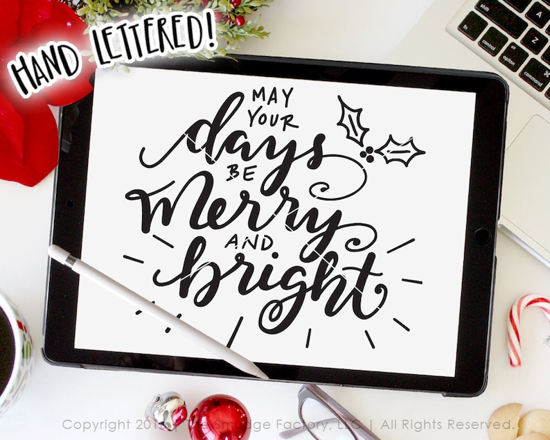May Your Days Be Merry and Bright Printable Christmas Vector - Etsy