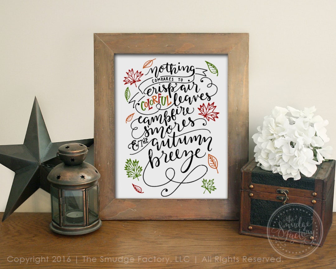 Fall Printable File, Autumn DIY Wall Art, Hand Lettered Print, Fall ...