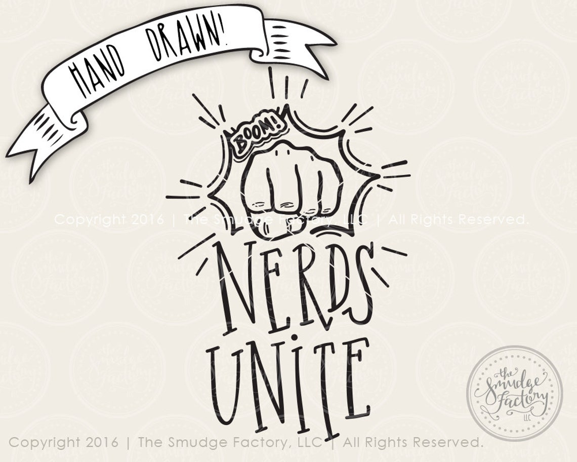 Nerd SVG Cut File Nerds Unite Clipart Hand Drawn Nerd Cut - Etsy