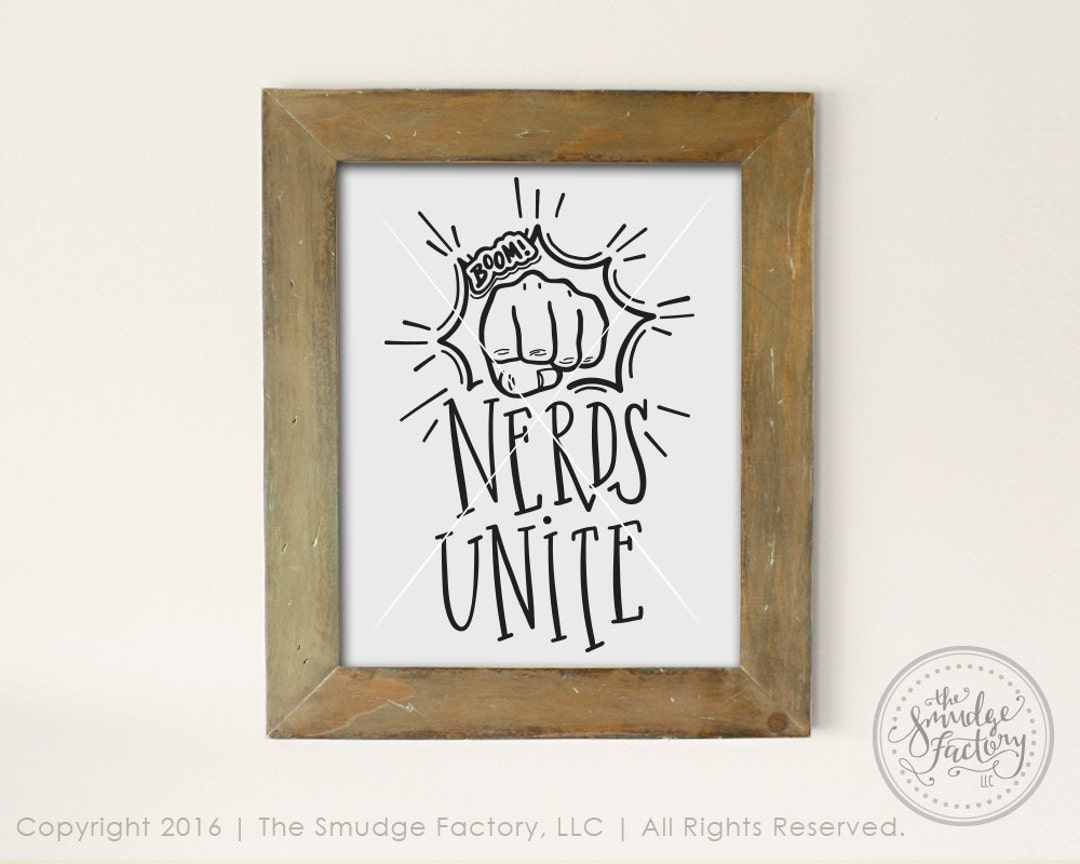 Nerd Printable File, Nerds Unite Clipart, Hand Drawn Nerd DIY Print ...