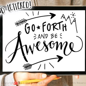 Be Awesome Printable File, Wanderlust, Adventure DIY Print, Hand ...