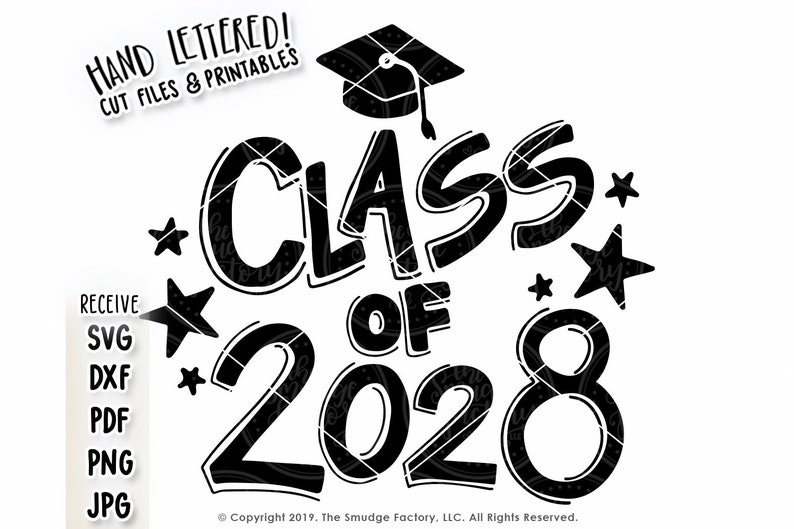 Class of 2028 SVG Kindergarten SVG Cut File Hand Lettered - Etsy