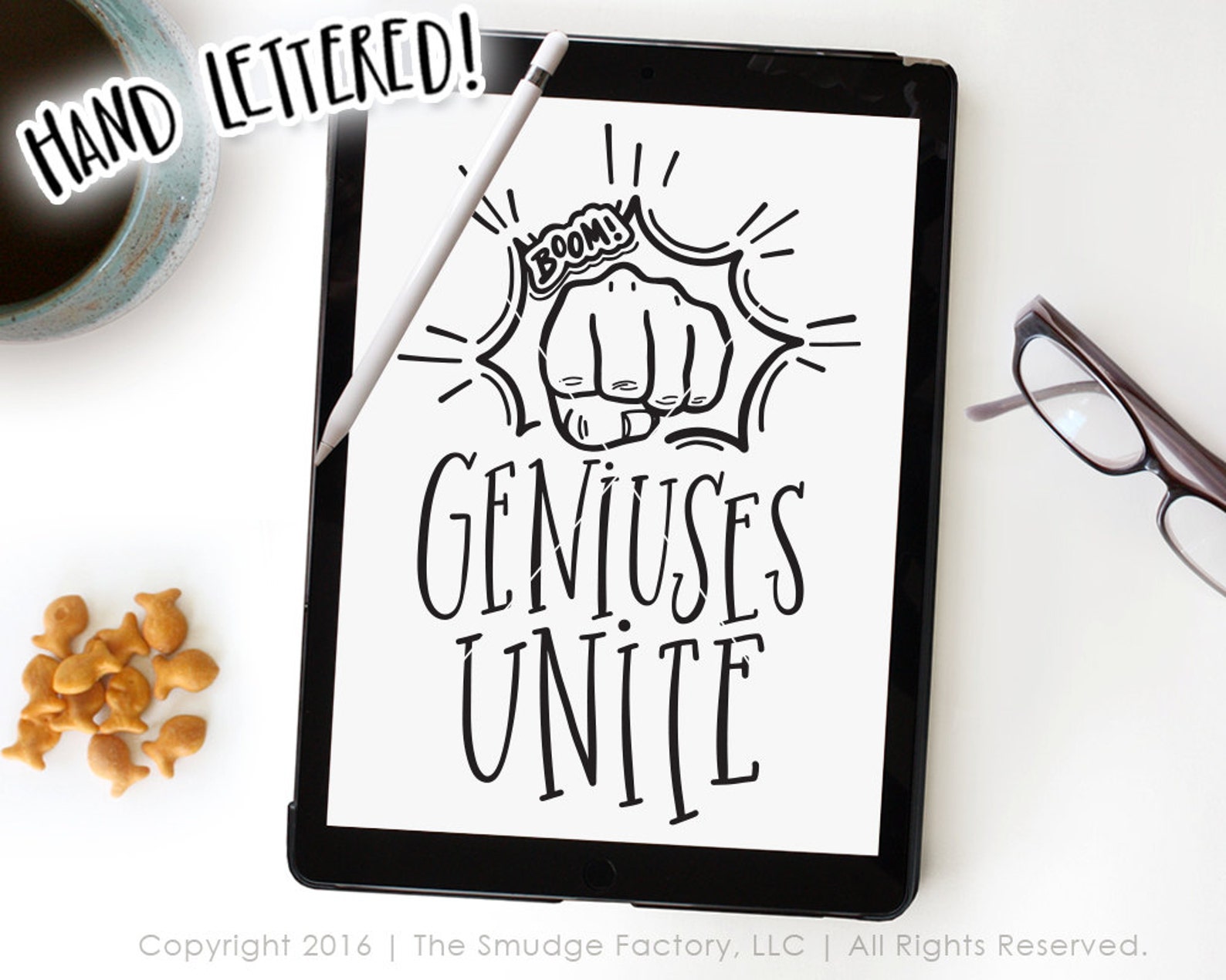Genius SVG Cut File Geniuses Unite Clipart Hand Drawn Nerd - Etsy