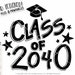 Class of 2040 SVG, Kindergarten SVG Cut File, Hand Lettered, Silhouette ...