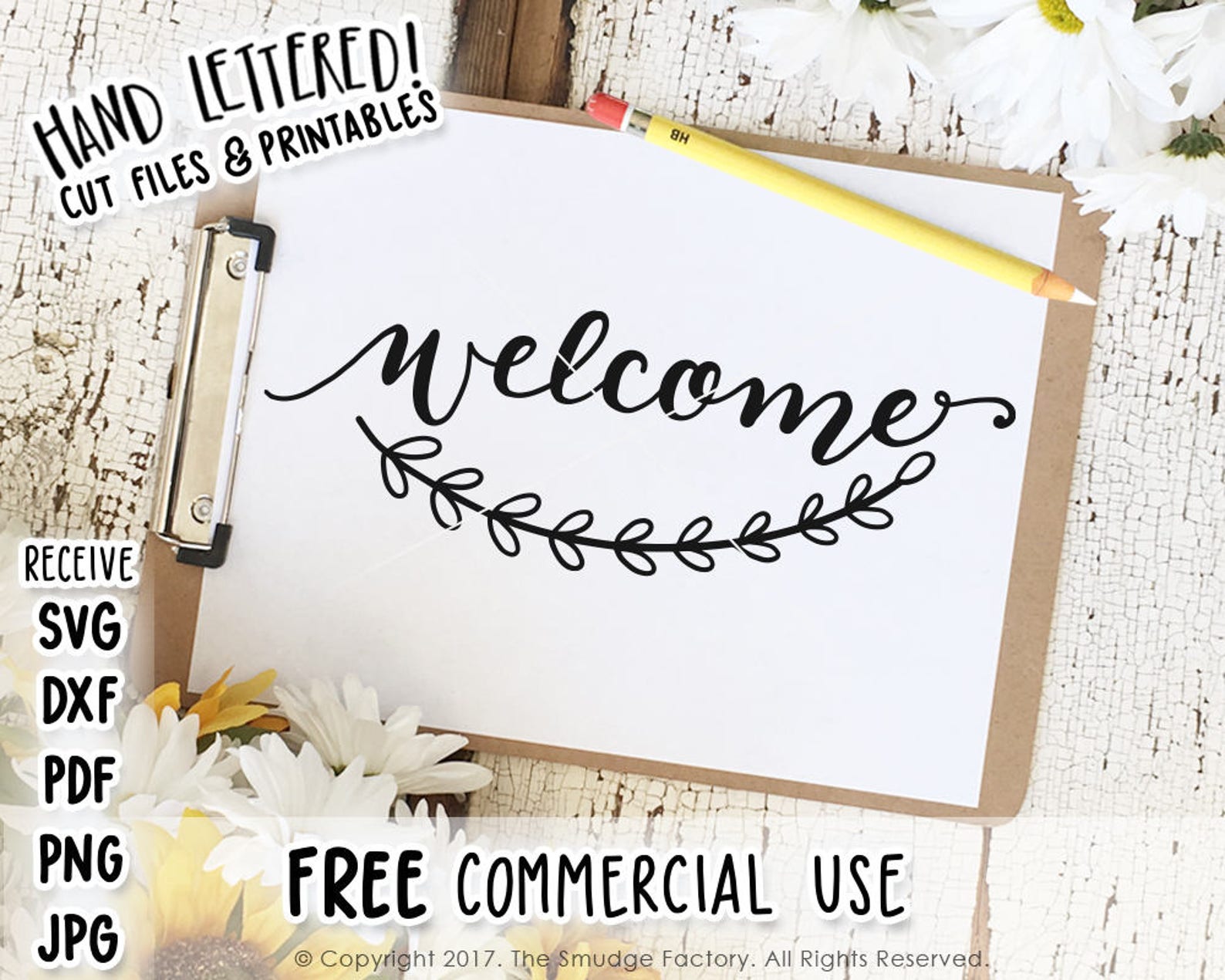 Welcome SVG Welcome Printable Hand Lettered SVG Silhouette | Etsy