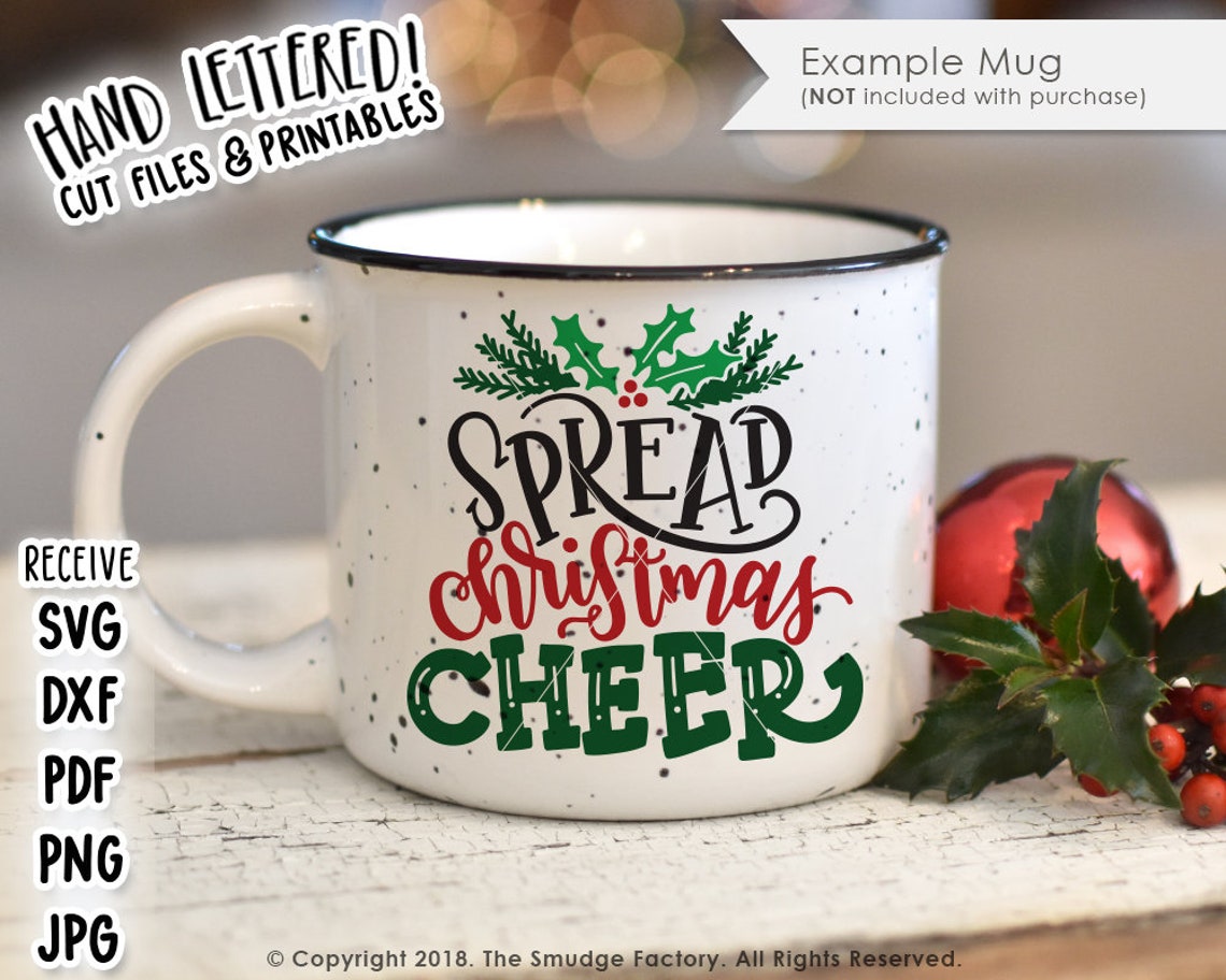 Christmas SVG Spread Christmas Cheer Cut File Holly - Etsy