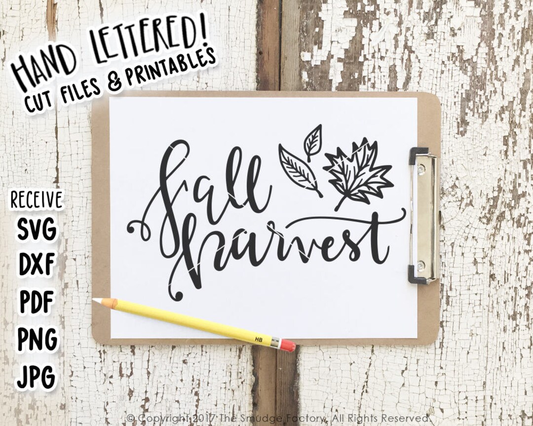 Fall Harvest Printable, Hand-lettered Autumn Leaves (digital Download ...