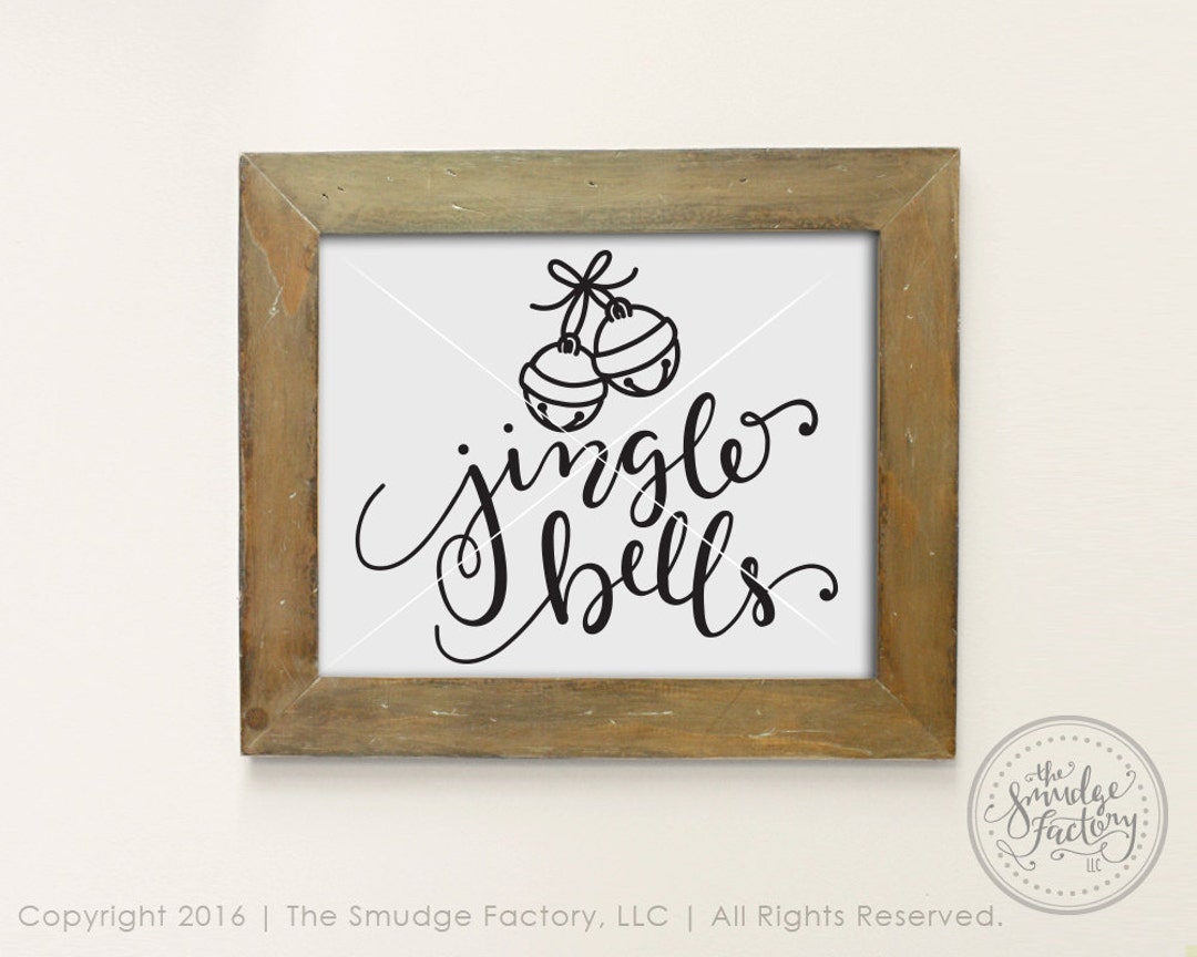 Jingle Bells Printable File, Christmas DIY Print, Hand Drawn Christmas ...
