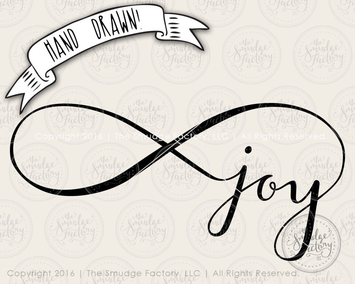 Joy Printable File Infinity Joy Hand Lettered Home Decor - Etsy