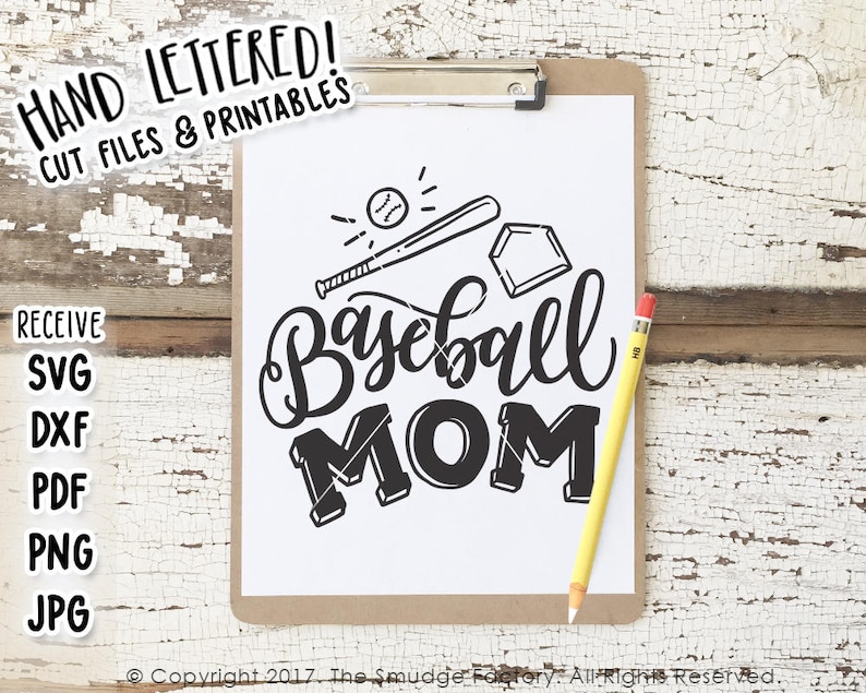 Baseball SVG Baseball Mom Cut File Baseball Printable | Etsy