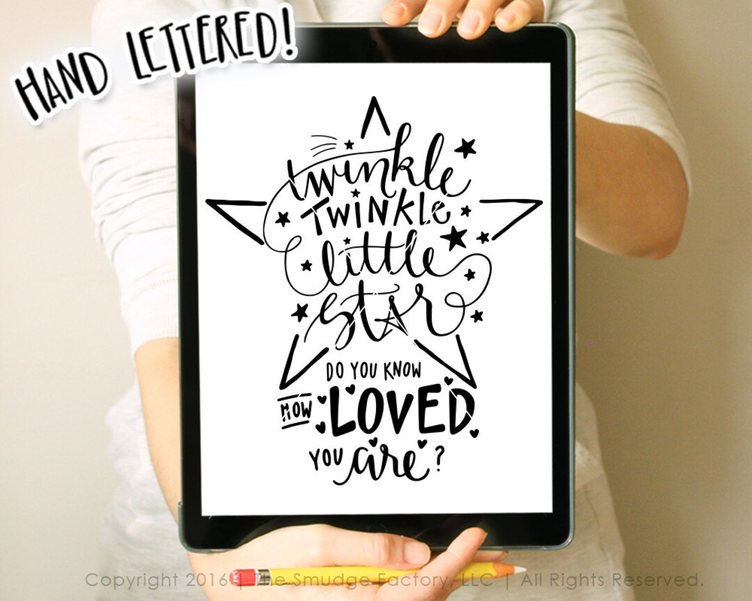 Star SVG Cut File, Twinkle Twinkle Little Star, Silhouette, Cricut ...
