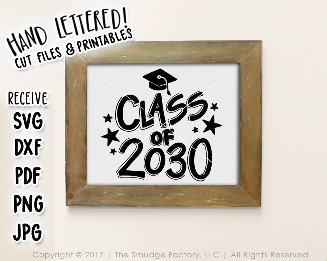 Class of 2030 Printable, Kindergarten Print, Hand Lettered, Photo Prop ...
