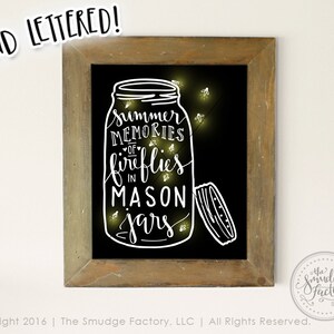 Mason Jar Printable File, Fireflies, Lightning Bug, Mason Jar DIY Print ...
