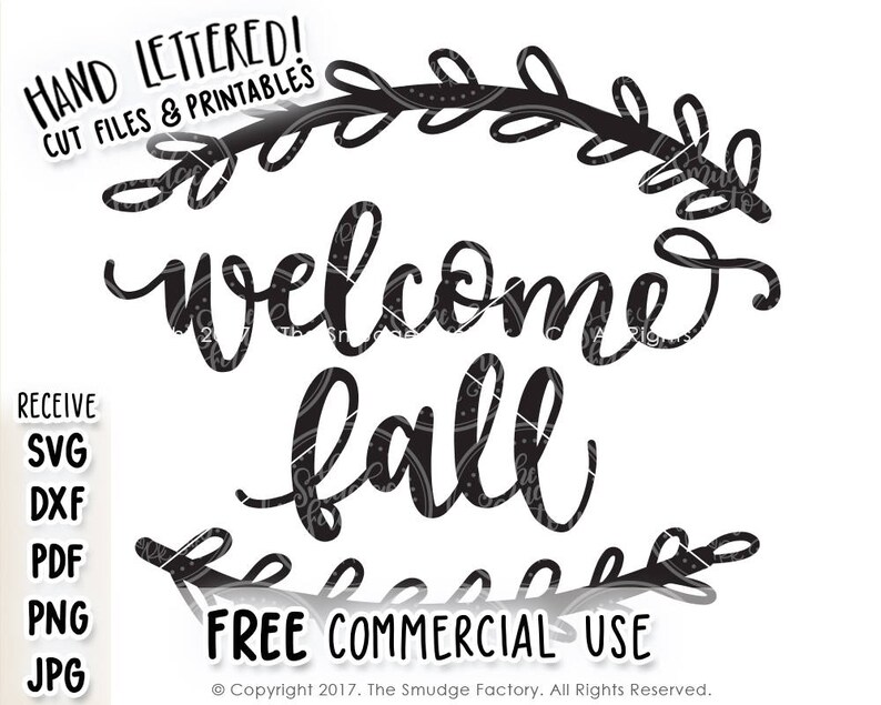 Welcome Fall SVG File October Leaves Leaves Cutting File | Etsy