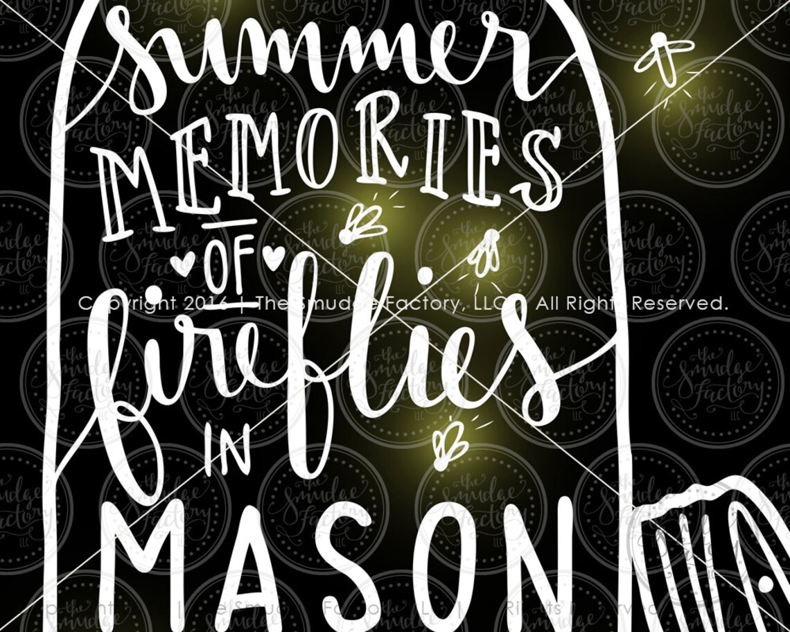 Mason Jar Printable File Fireflies Lightning Bug Mason Jar | Etsy