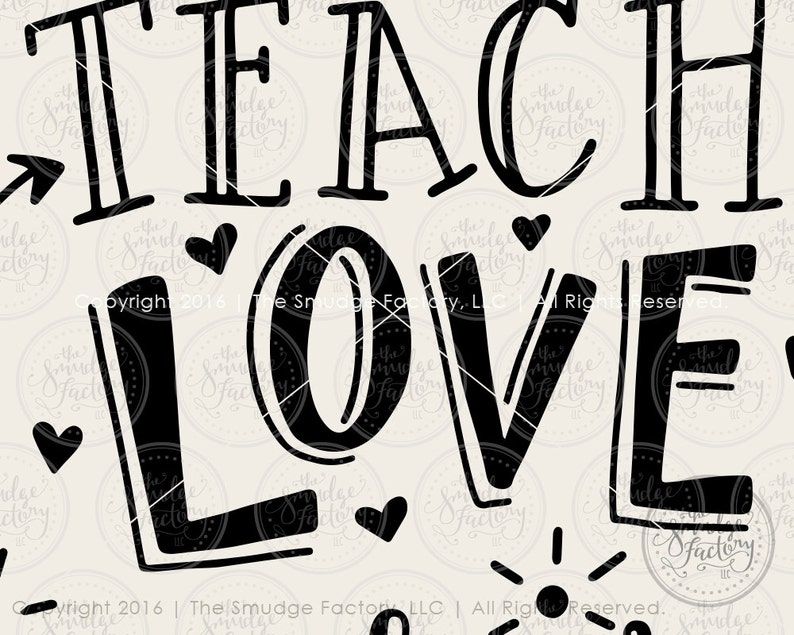 Teacher Printable File Teach Love Inspire DIY Wall Art - Etsy