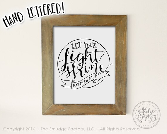 Let Your Light Shine Printable File Matthew 5:16 DIY Print | Etsy