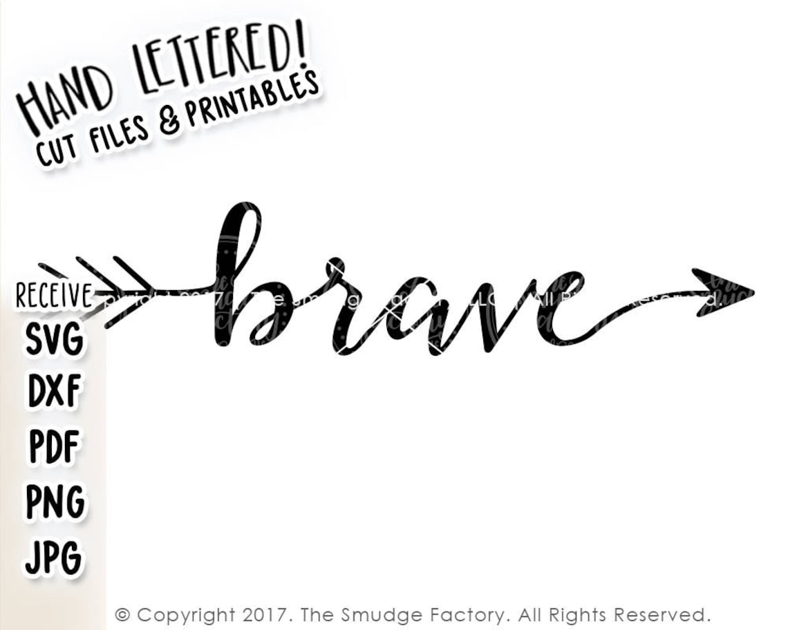 Be Brave SVG Vector Clipart Hand Lettered Silhouette SVG - Etsy