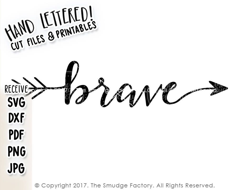 Be Brave SVG Vector Clipart Hand Lettered Silhouette SVG | Etsy