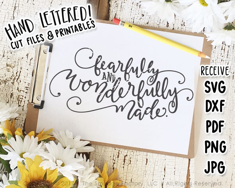 Fearfully and Wonderfully Made SVG Cut File Bible Verse SVG - Etsy