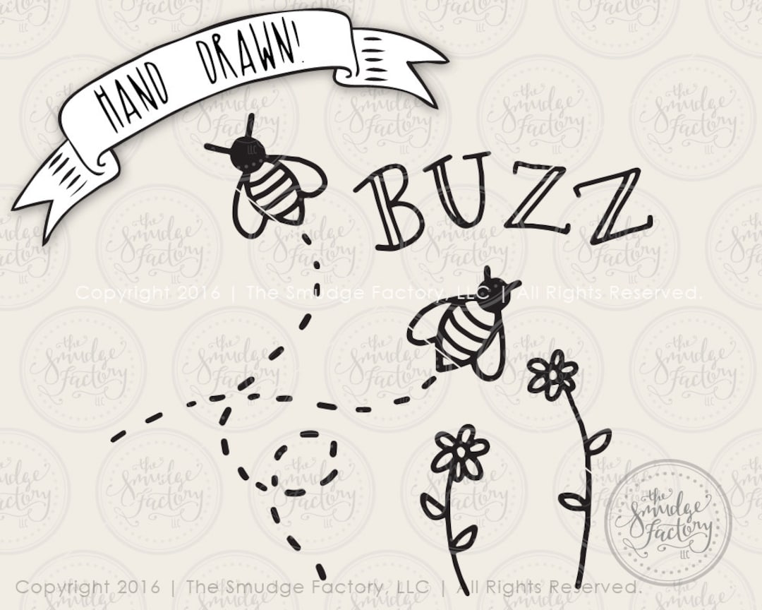 Spring SVG Cut File, Bumble Bee Cutting File, Hand Lettered, Buzz Bee ...