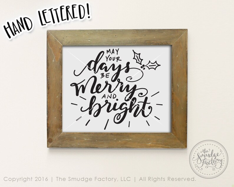 May Your Days Be Merry and Bright Printable Christmas Vector - Etsy