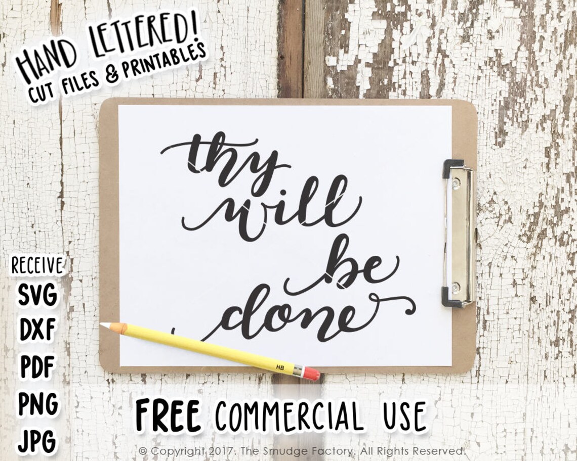 Thy Will Be Done SVG Cut File Bible Verse SVG Lord's | Etsy