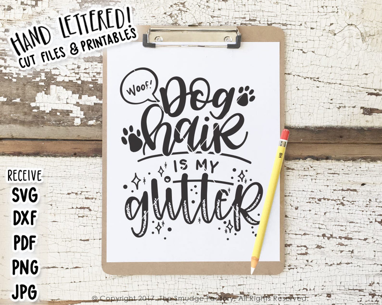 Puppy Dog Printable File Dog Hair is My Glitter DIY Wall Art - Etsy