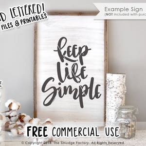 Keep Life Simple SVG Cut File, Simple Life SVG, Hand Lettered Cut File ...