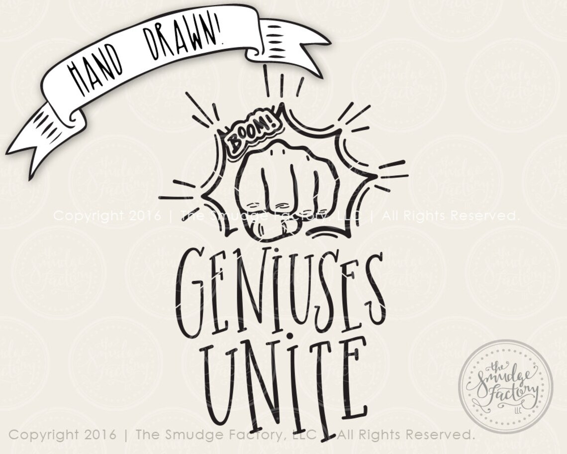 Genius SVG Cut File Geniuses Unite Clipart Hand Drawn Nerd - Etsy