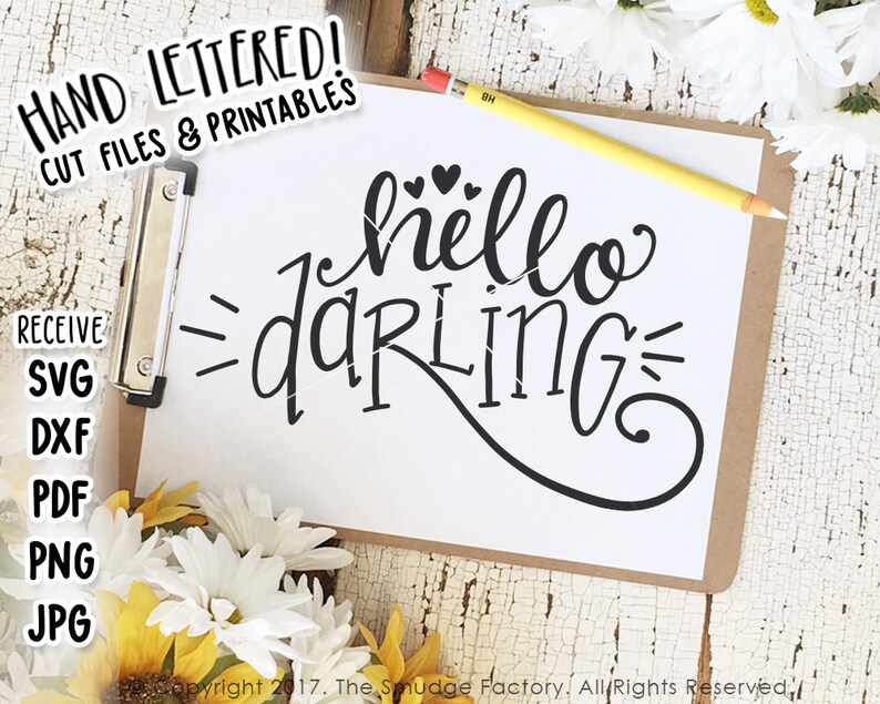 Hello Darling Printable File Hello DIY Wall Art Baby Girl | Etsy