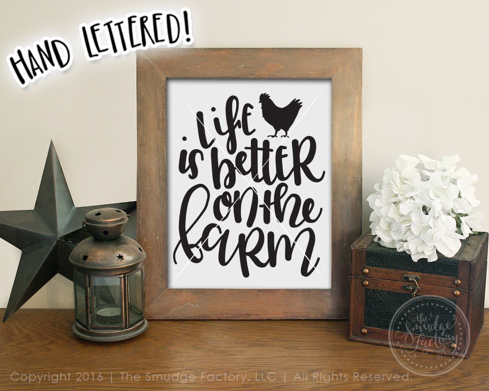 Life Is Better On The Farm Printable Farm Printable Wall Art | Etsy