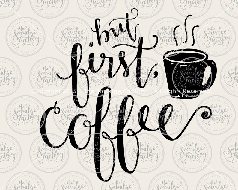 But First Coffee Printable Wall Art Hand Lettered - Etsy