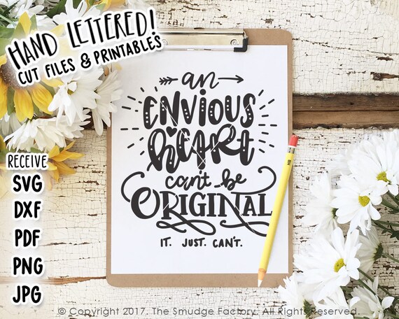 Original Printable File an Envious Heart Can't Be | Etsy