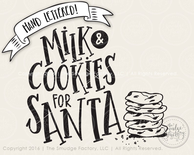 Milk & Cookies for Santa SVG Cut File Christmas Printable - Etsy