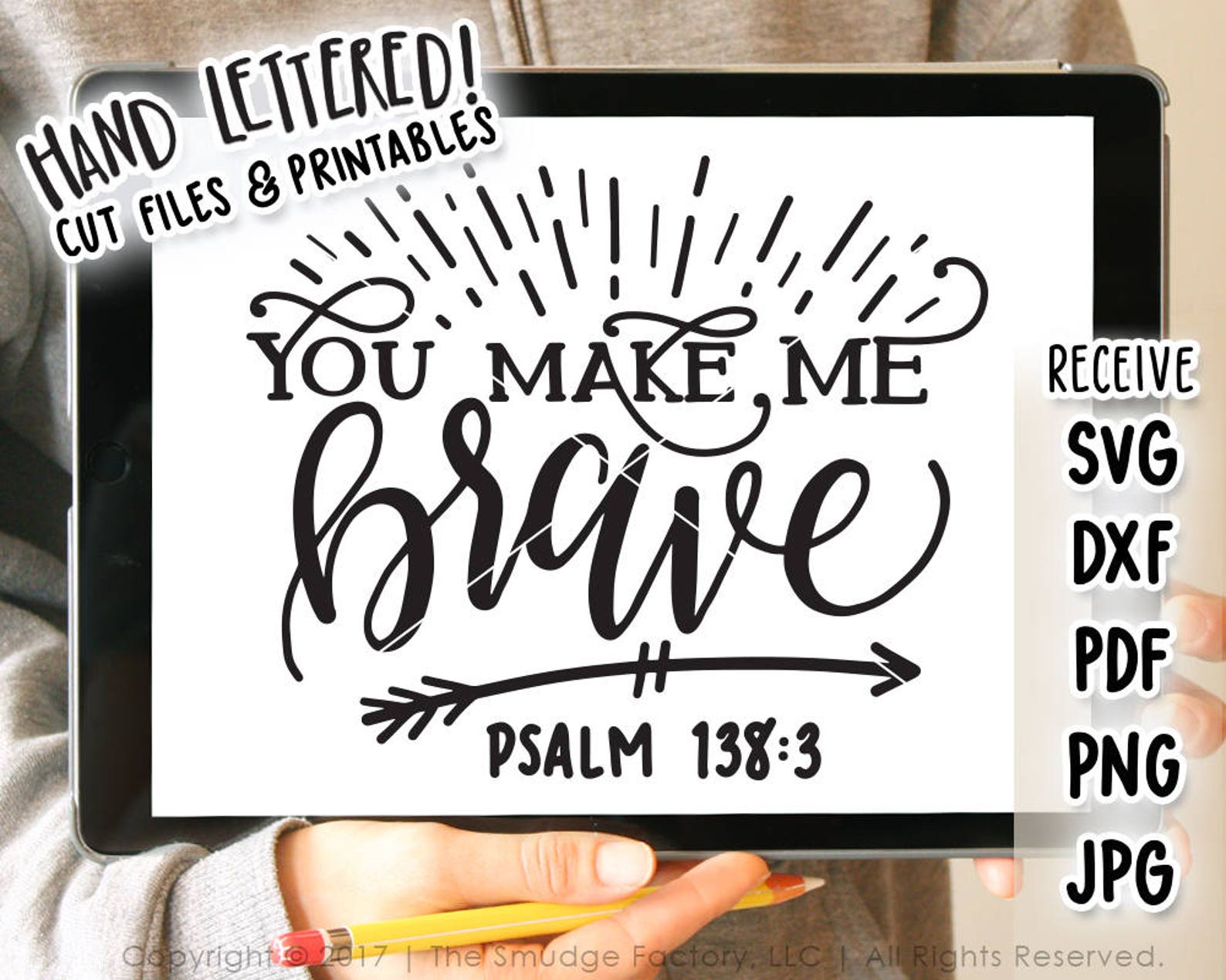 You Make Me Brave Brave Printable Bible Verse Print Psalm | Etsy