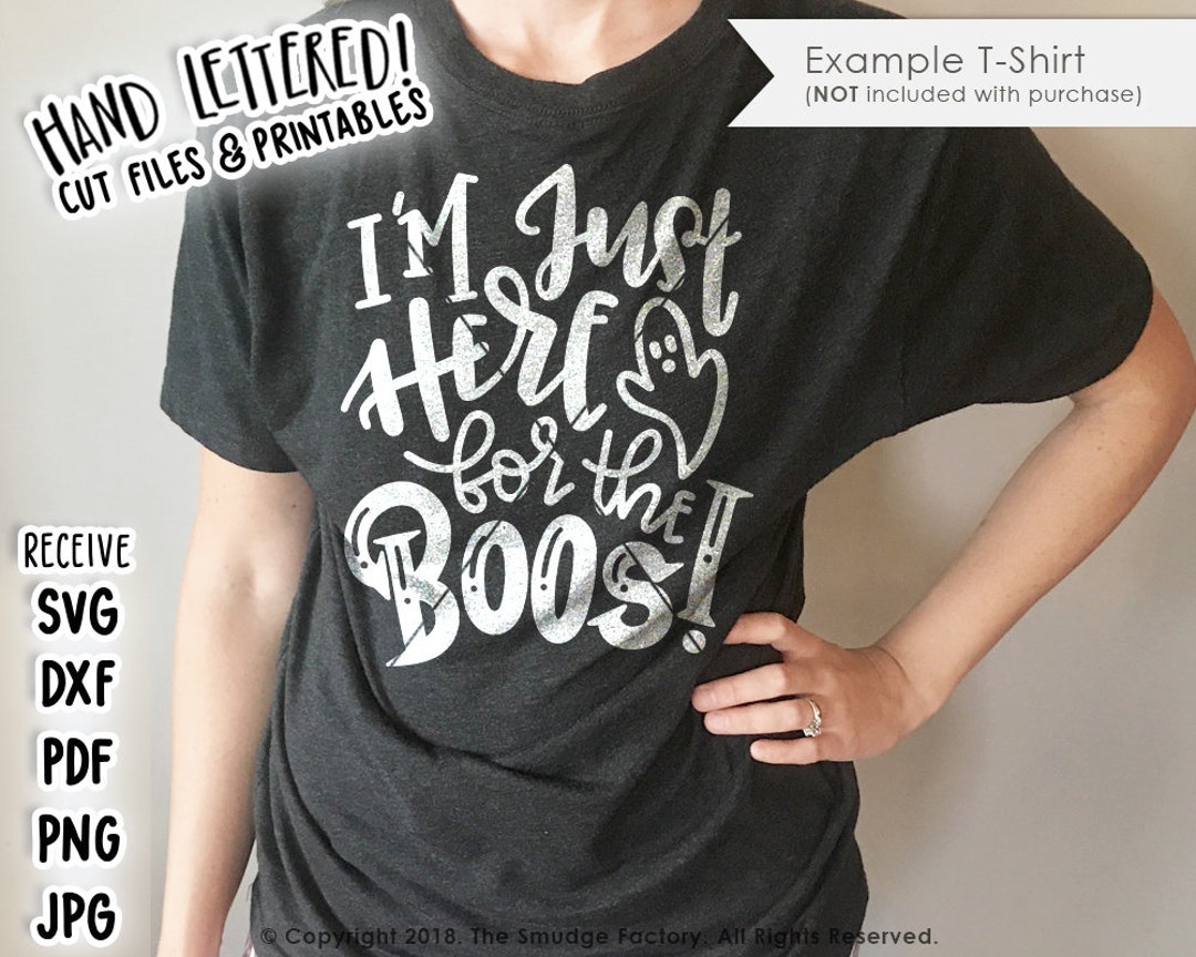 I'm Just Here for the Boos SVG, Hand Lettered Halloween Cut File - Etsy