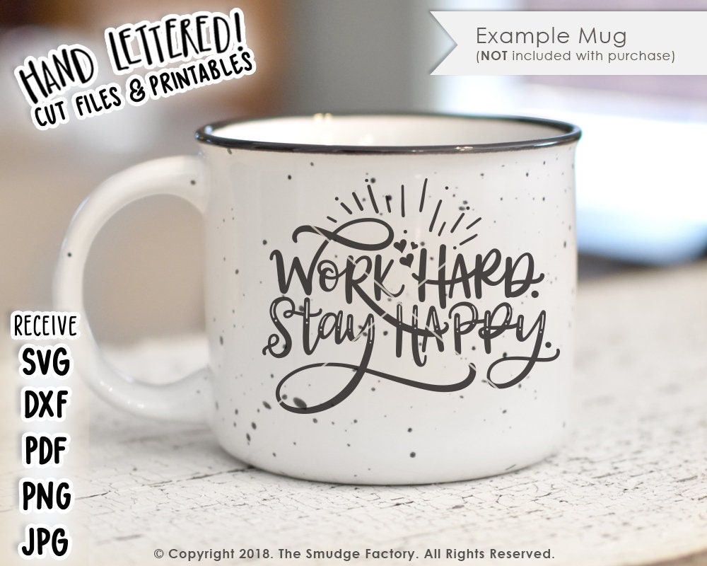 Hustle SVG Cut File Work Hard Stay Happy Girl Boss SVG | Etsy