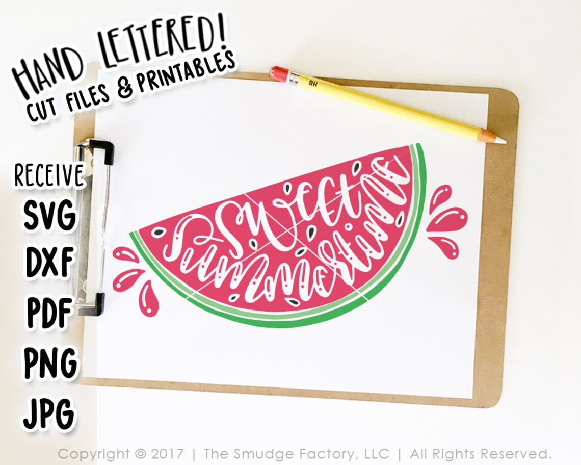 Watermelon Printable Sweet Summertime Print Hand Lettered - Etsy