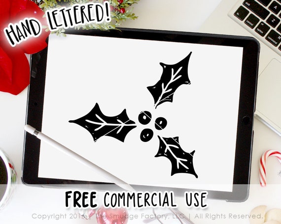 Christmas SVG Cut File Holly Silhouette Cricut Christmas | Etsy