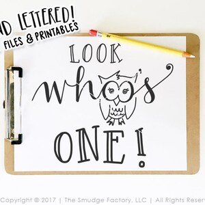 Look Whoo's One Printable File, Baby Birthday Decor, Baby Party ...