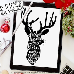 Reindeer SVG Cut File, Deer SVG, Dasher Dancer, Silhouette Cricut ...