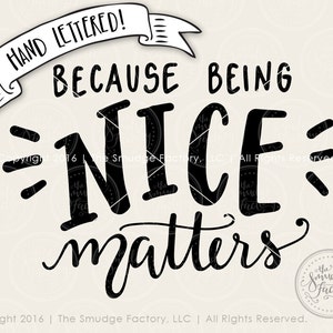 Being Nice Printable File, Because Being Nice Matters DIY Wall Art ...
