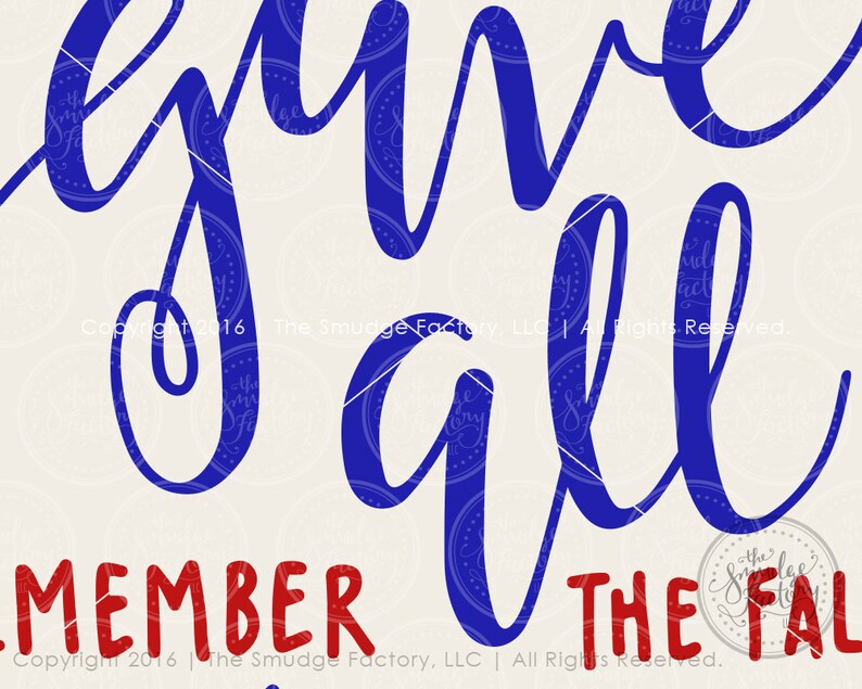 Patriotic Printable File Some Gave All DIY Print Remember | Etsy