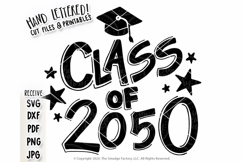 Class of 2050 SVG Kindergarten SVG Cut File Hand Lettered - Etsy